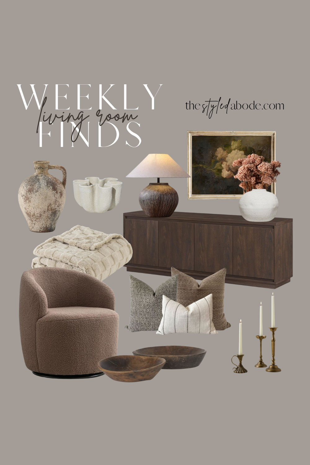 Weekly Finds: Modern Vintage Living Room Home Decor - The Styled Abode